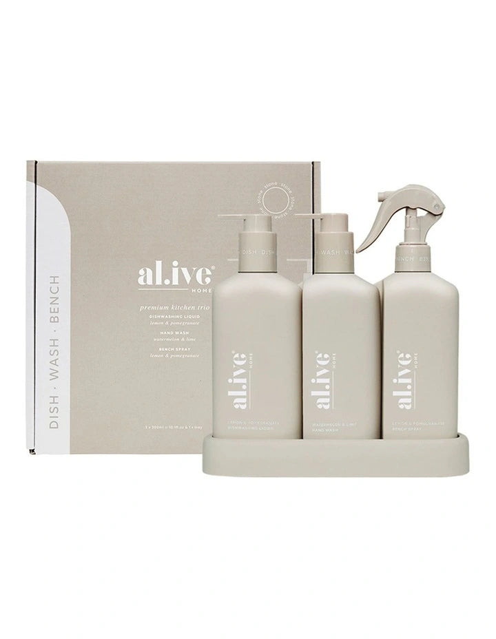 Kitchen Trio - Dishwashing Liquid, Hand Wash & Bench Spray - Stone