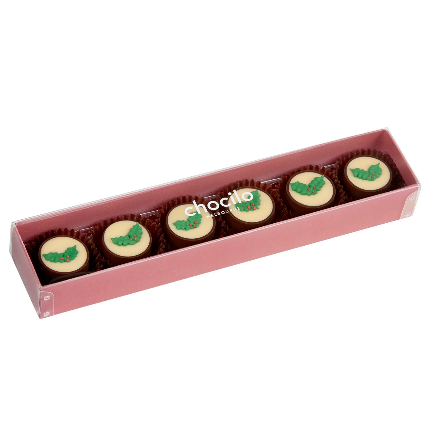 6 Pack Christmas Plum Pudding Dark Chocolates Gift Box - 80g